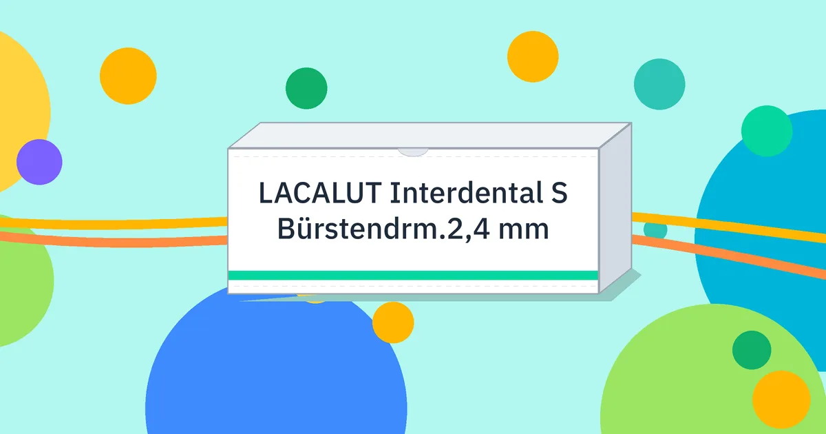 Symbolbild: Packung mit der Aufschrift LACALUT Interdental S Bürstendrm.2,4 mm (PZN 11038810) – Verfügbarkeit und Bezug in Apotheken in Frankfurt am Main