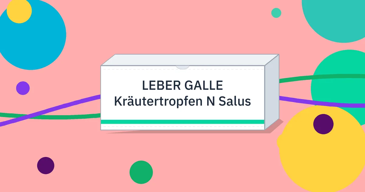 Symbolbild: Packung mit der Aufschrift LEBER GALLE Kräutertropfen N Salus (PZN 01986523) – Verfügbarkeit und Bezug in Apotheken in Frankfurt am Main
