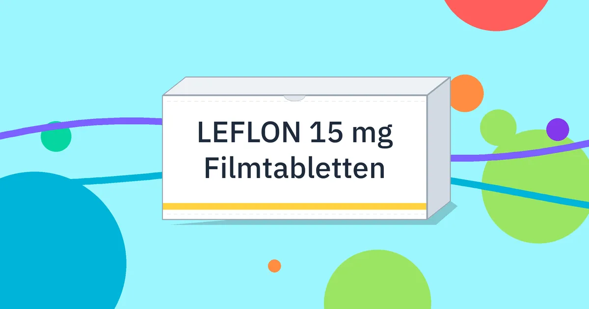 Symbolbild: Packung mit der Aufschrift LEFLON 15 mg Filmtabletten (PZN 17281629) – Verfügbarkeit und Bezug in Apotheken in Frankfurt am Main