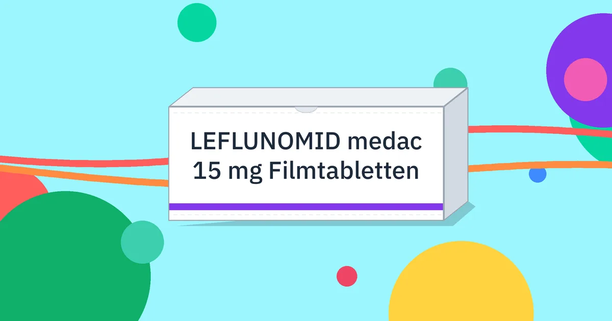 Symbolbild: Packung mit der Aufschrift LEFLUNOMID medac 15 mg Filmtabletten (PZN 05025909) – Verfügbarkeit und Bezug in Apotheken in Frankfurt am Main