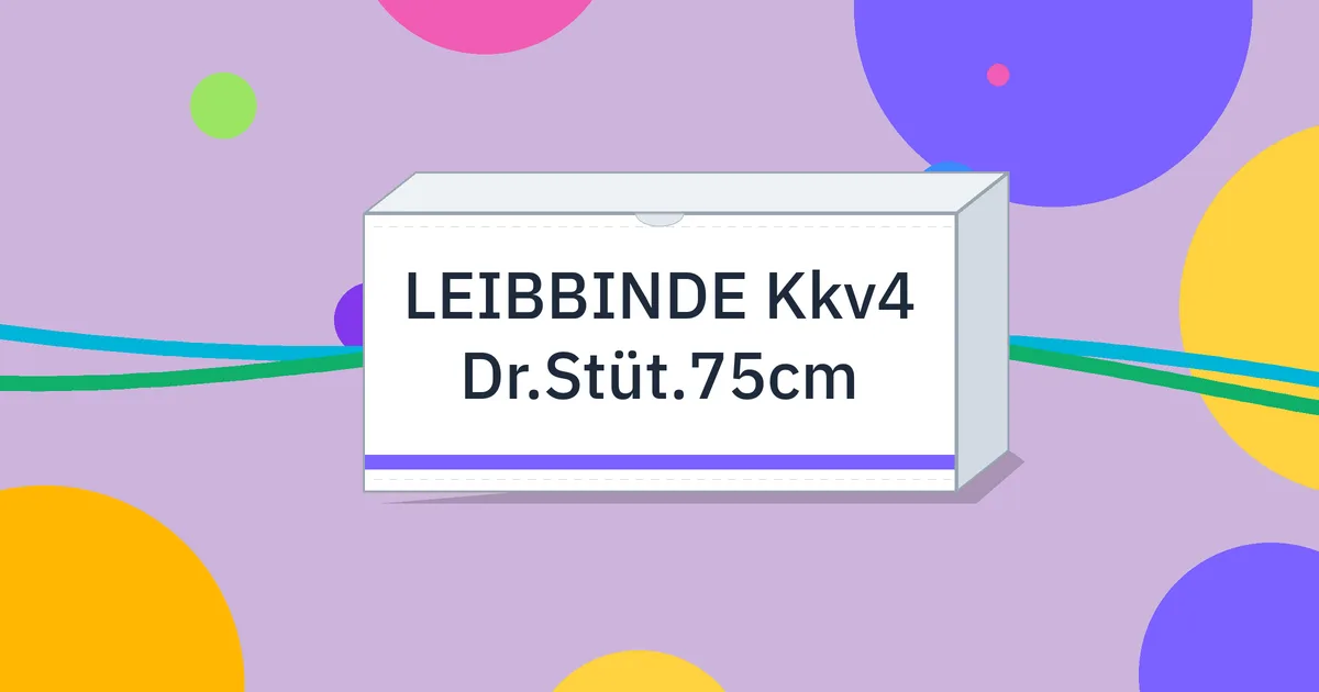 Symbolbild: Packung mit der Aufschrift LEIBBINDE Kkv4 Dr.Stüt.75cm (PZN 01732018) – Verfügbarkeit und Bezug in Apotheken in Frankfurt am Main