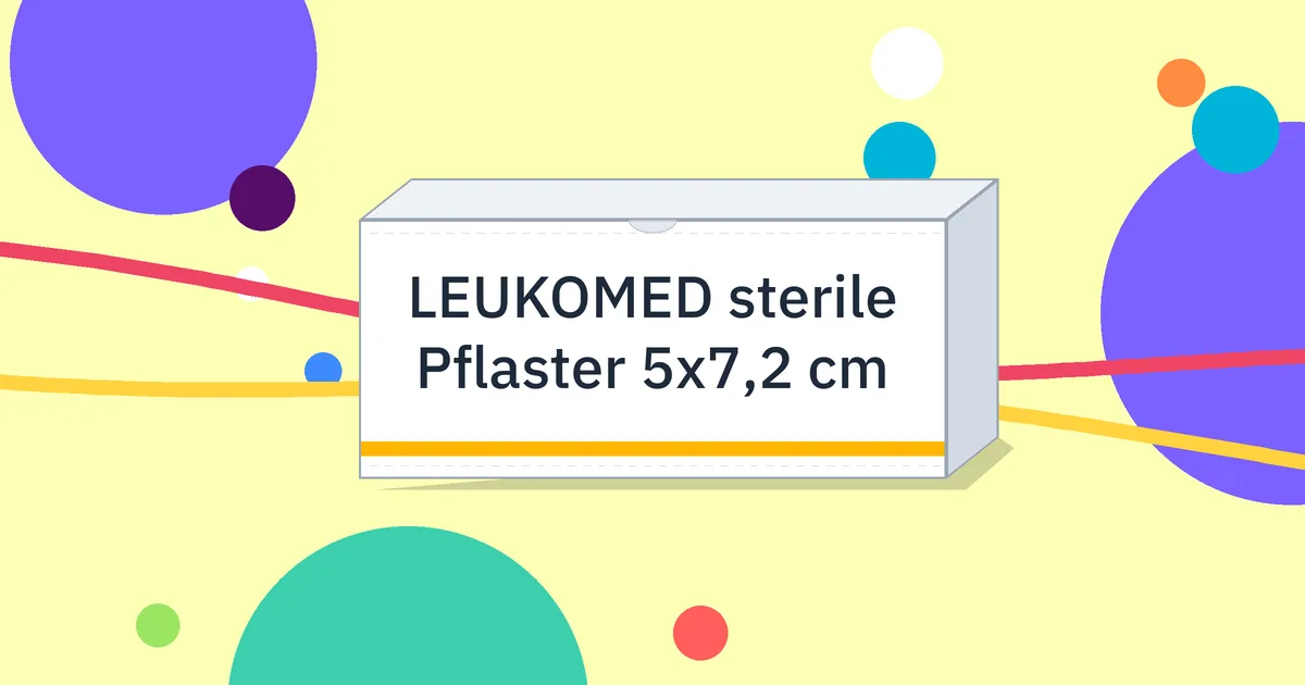 Symbolbild: Packung mit der Aufschrift LEUKOMED sterile Pflaster 5x7,2 cm (PZN 01050922) – Verfügbarkeit und Bezug in Apotheken in Frankfurt am Main