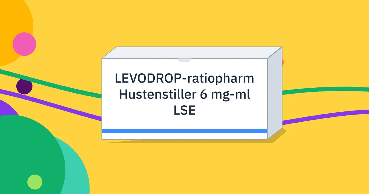 Symbolbild: Packung mit der Aufschrift LEVODROP-ratiopharm Hustenstiller 6 mg-ml LSE (PZN 18379052) – Verfügbarkeit und Bezug in Apotheken in Frankfurt am Main