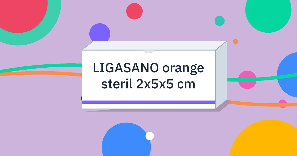 Symbolbild: Packung mit der Aufschrift LIGASANO orange steril 2x5x5 cm (PZN 20171525) – Verfügbarkeit und Bezug in Apotheken in Frankfurt am Main