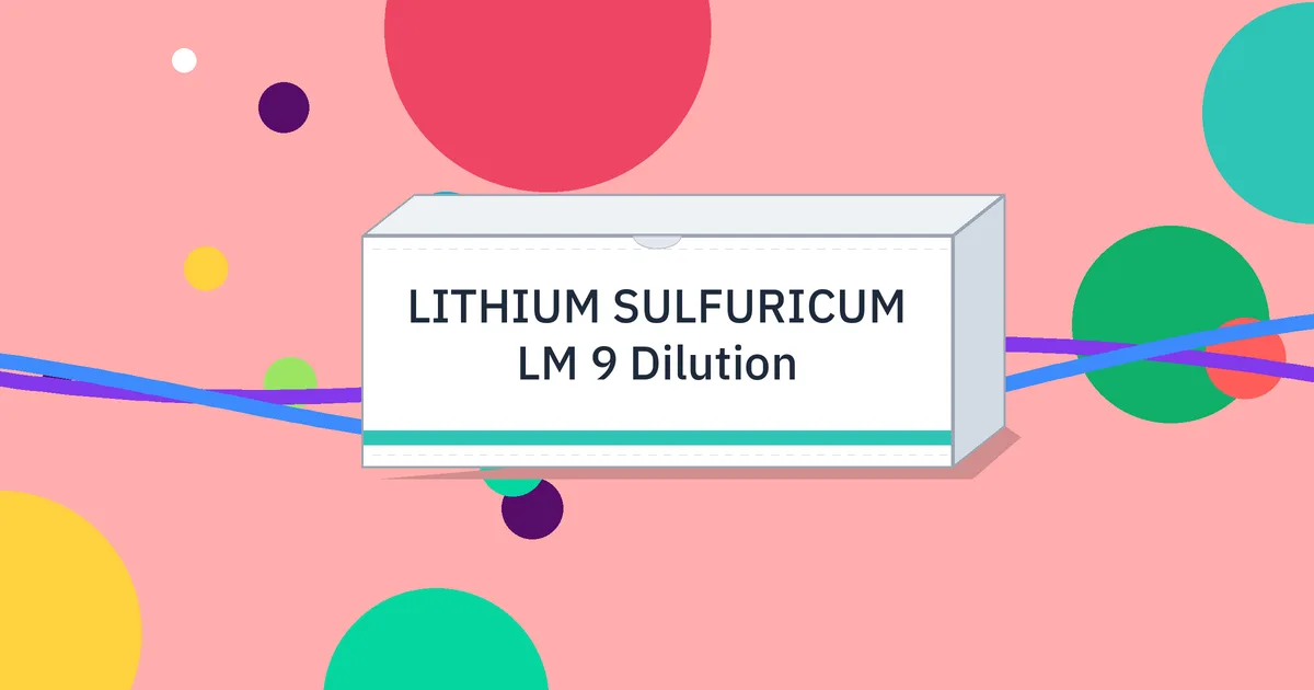 Symbolbild: Packung mit der Aufschrift LITHIUM SULFURICUM LM 9 Dilution (PZN 12932909) – Verfügbarkeit und Bezug in Apotheken in Frankfurt am Main