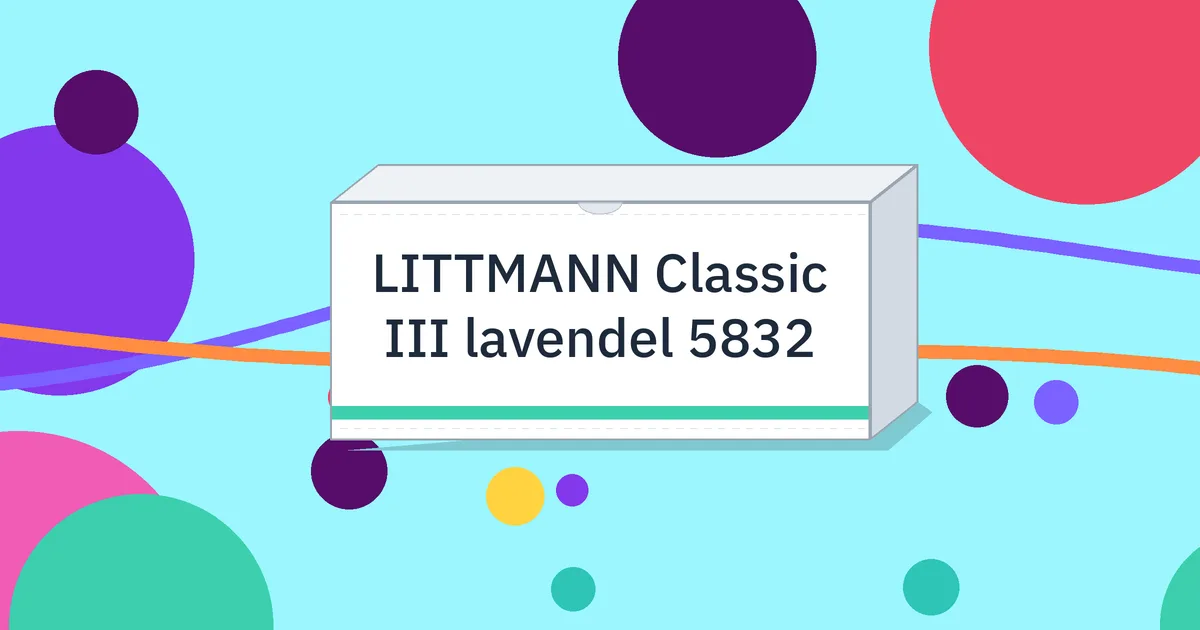 Symbolbild: Packung mit der Aufschrift LITTMANN Classic III lavendel 5832 (PZN 11114474) – Verfügbarkeit und Bezug in Apotheken in Frankfurt am Main