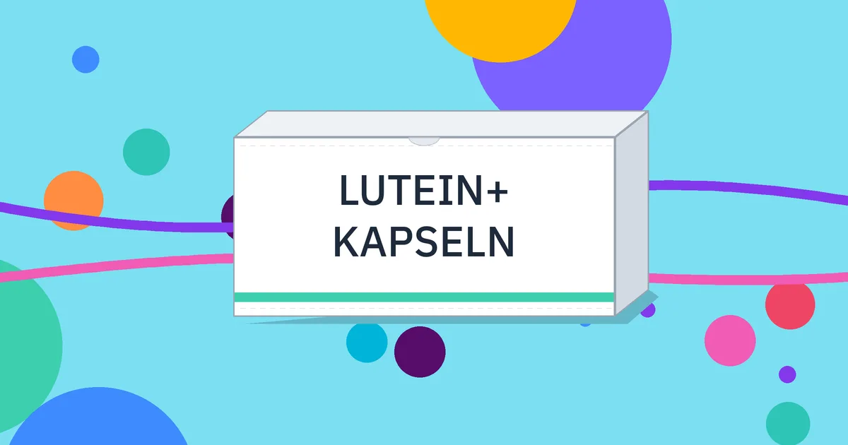Symbolbild: Packung mit der Aufschrift LUTEIN+ KAPSELN (PZN 17426453) – Verfügbarkeit und Bezug in Apotheken in Frankfurt am Main