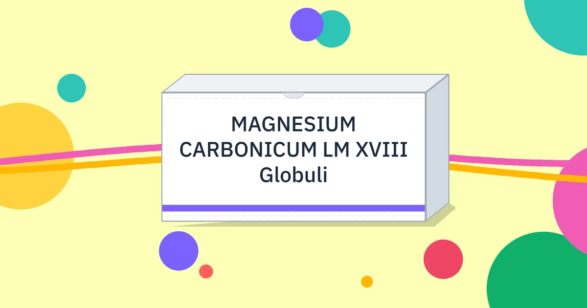 Symbolbild: Packung mit der Aufschrift MAGNESIUM CARBONICUM LM XVIII Globuli (PZN 02659631) – Verfügbarkeit und Bezug in Apotheken in Frankfurt am Main