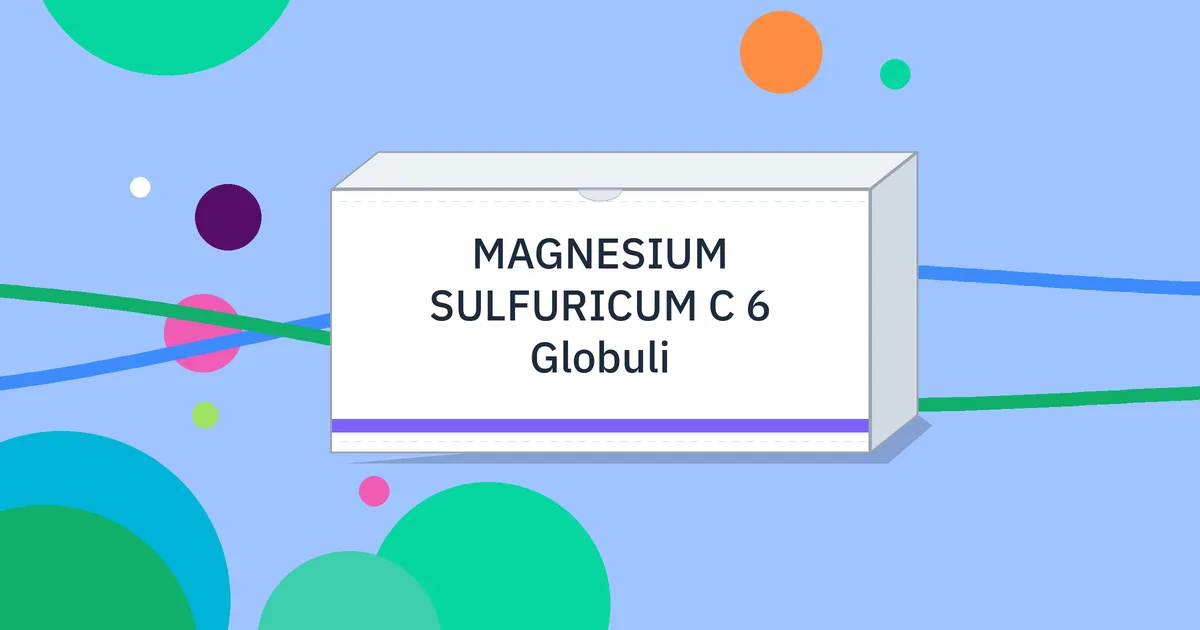 Symbolbild: Packung mit der Aufschrift MAGNESIUM SULFURICUM C 6 Globuli (PZN 19717893) – Verfügbarkeit und Bezug in Apotheken in Frankfurt am Main