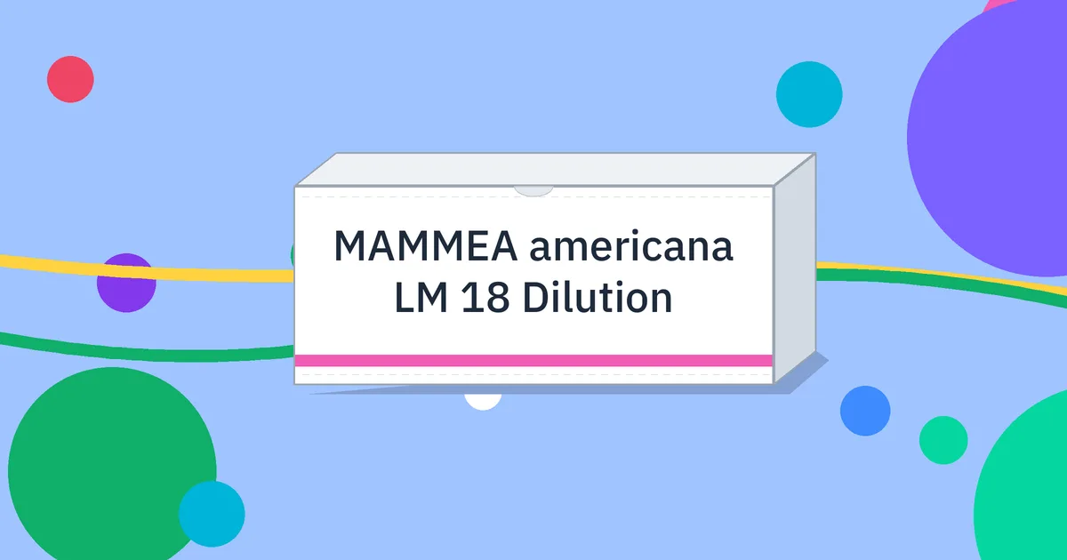 Symbolbild: Packung mit der Aufschrift MAMMEA americana LM 18 Dilution (PZN 13540407) – Verfügbarkeit und Bezug in Apotheken in Frankfurt am Main