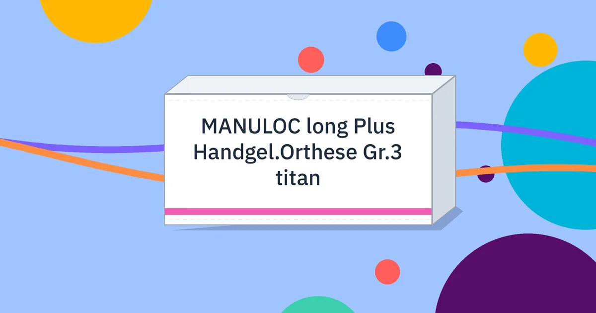 Symbolbild: Packung mit der Aufschrift MANULOC long Plus Handgel.Orthese Gr.3 titan (PZN 11639544) – Verfügbarkeit und Bezug in Apotheken in Frankfurt am Main