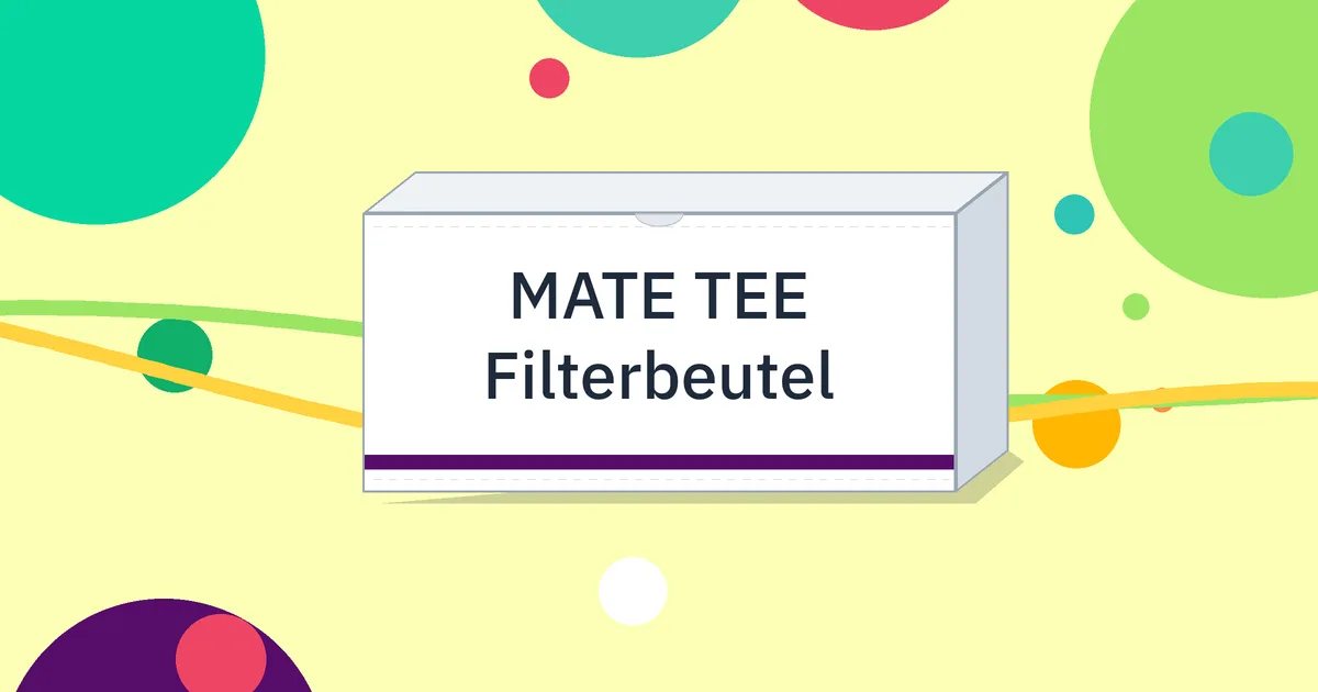 Symbolbild: Packung mit der Aufschrift MATE TEE Filterbeutel (PZN 01245287) – Verfügbarkeit und Bezug in Apotheken in Frankfurt am Main