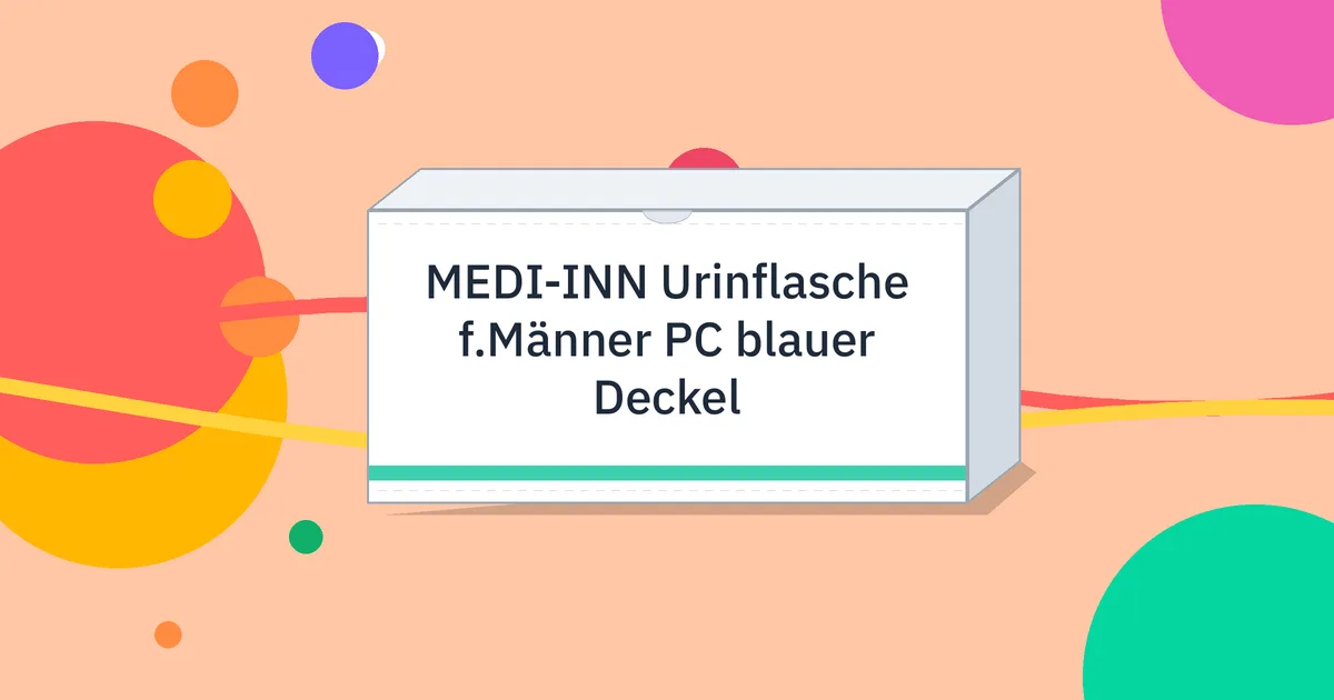 Symbolbild: Packung mit der Aufschrift MEDI-INN Urinflasche f.Männer PC blauer Deckel (PZN 04454063) – Verfügbarkeit und Bezug in Apotheken in Frankfurt am Main