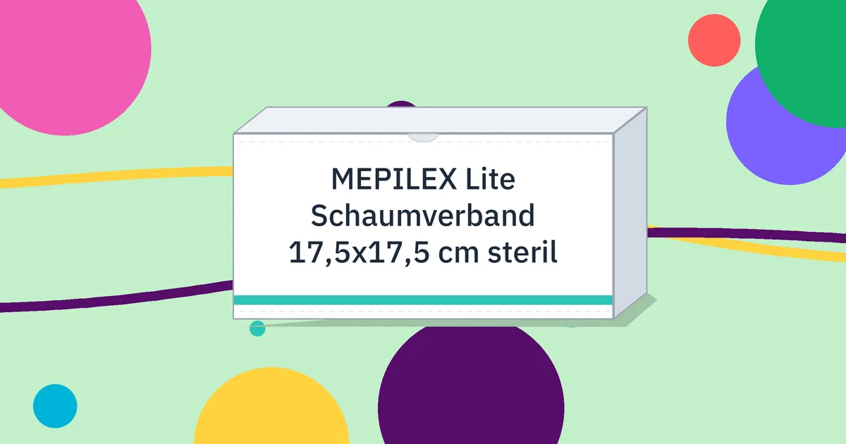 Symbolbild: Packung mit der Aufschrift MEPILEX Lite Schaumverband 17,5x17,5 cm steril (PZN 11639395) – Verfügbarkeit und Bezug in Apotheken in Frankfurt am Main