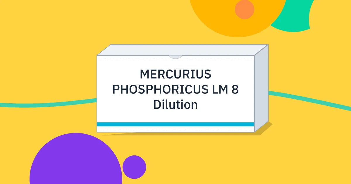 Symbolbild: Packung mit der Aufschrift MERCURIUS PHOSPHORICUS LM 8 Dilution (PZN 12952668) – Verfügbarkeit und Bezug in Apotheken in Frankfurt am Main