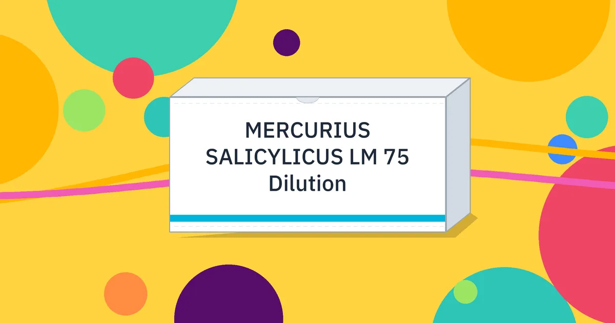 Symbolbild: Packung mit der Aufschrift MERCURIUS SALICYLICUS LM 75 Dilution (PZN 12953886) – Verfügbarkeit und Bezug in Apotheken in Frankfurt am Main