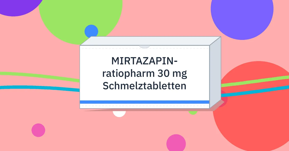 Symbolbild: Packung mit der Aufschrift MIRTAZAPIN-ratiopharm 30 mg Schmelztabletten (PZN 05105241) – Verfügbarkeit und Bezug in Apotheken in Frankfurt am Main