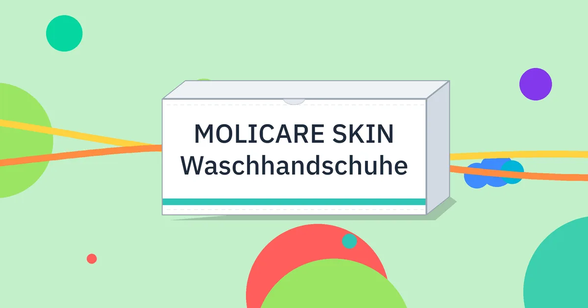 Symbolbild: Packung mit der Aufschrift MOLICARE SKIN Waschhandschuhe (PZN 14139256) – Verfügbarkeit und Bezug in Apotheken in Frankfurt am Main