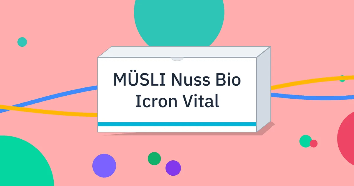 Symbolbild: Packung mit der Aufschrift MÜSLI Nuss Bio Icron Vital (PZN 01911548) – Verfügbarkeit und Bezug in Apotheken in Frankfurt am Main