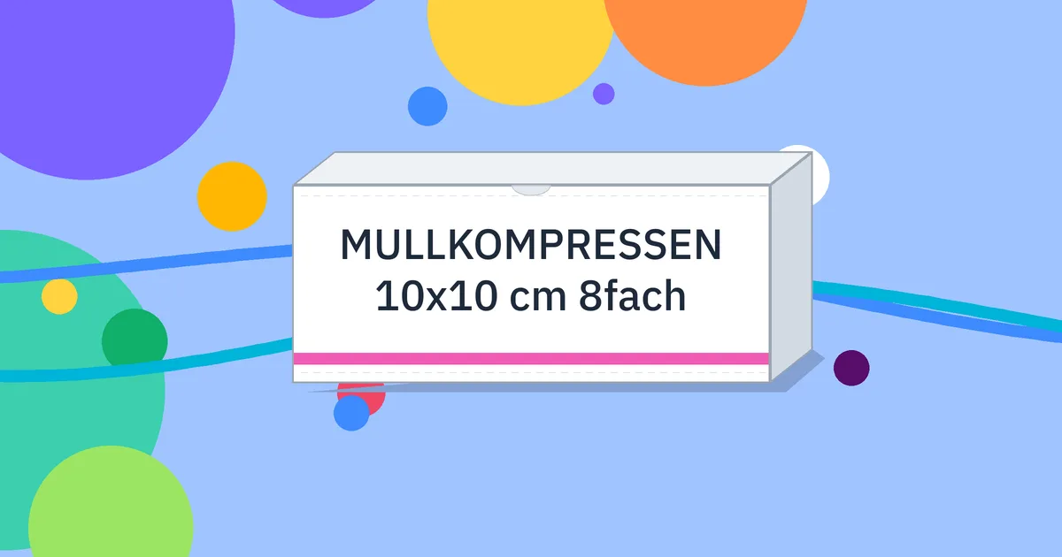 Symbolbild: Packung mit der Aufschrift MULLKOMPRESSEN 10x10 cm 8fach (PZN 01238809) – Verfügbarkeit und Bezug in Apotheken in Frankfurt am Main