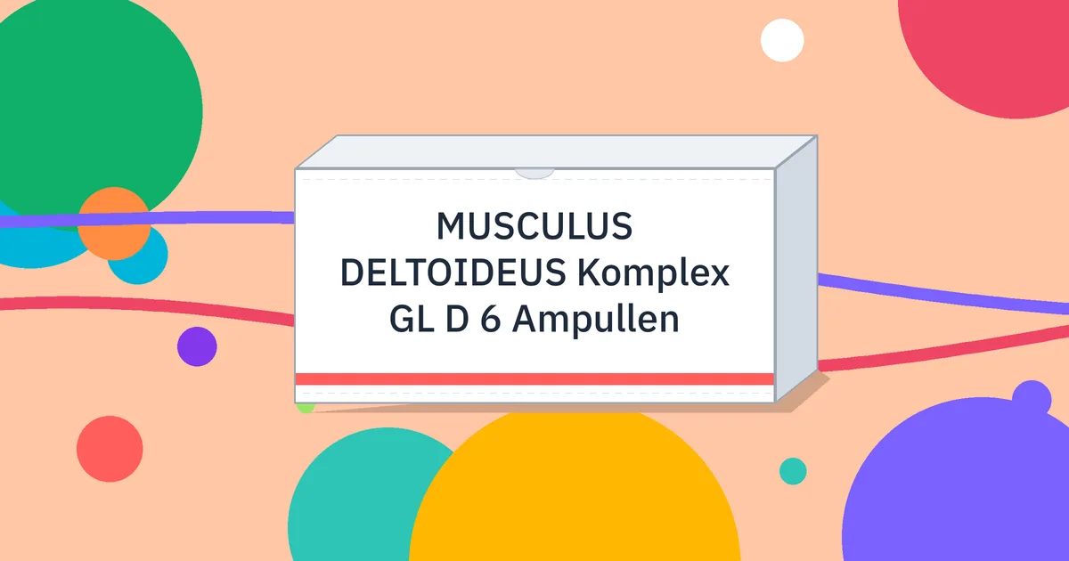Symbolbild: Packung mit der Aufschrift MUSCULUS DELTOIDEUS Komplex GL D 6 Ampullen (PZN 02937082) – Verfügbarkeit und Bezug in Apotheken in Frankfurt am Main