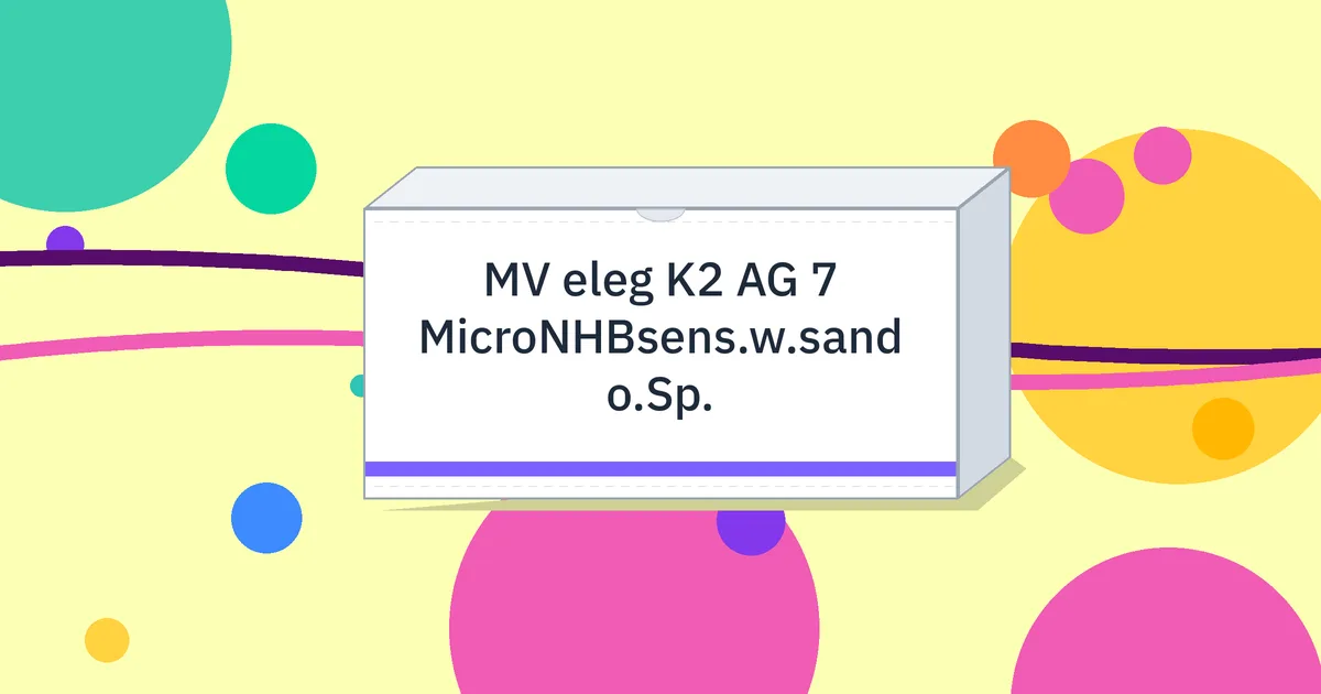 Symbolbild: Packung mit der Aufschrift MV eleg K2 AG 7 MicroNHBsens.w.sand o.Sp. (PZN 18930981) – Verfügbarkeit und Bezug in Apotheken in Frankfurt am Main