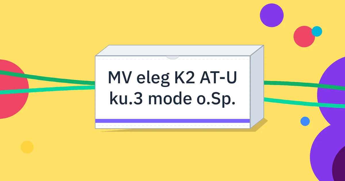 Symbolbild: Packung mit der Aufschrift MV eleg K2 AT-U ku.3 mode o.Sp. (PZN 00314916) – Verfügbarkeit und Bezug in Apotheken in Frankfurt am Main