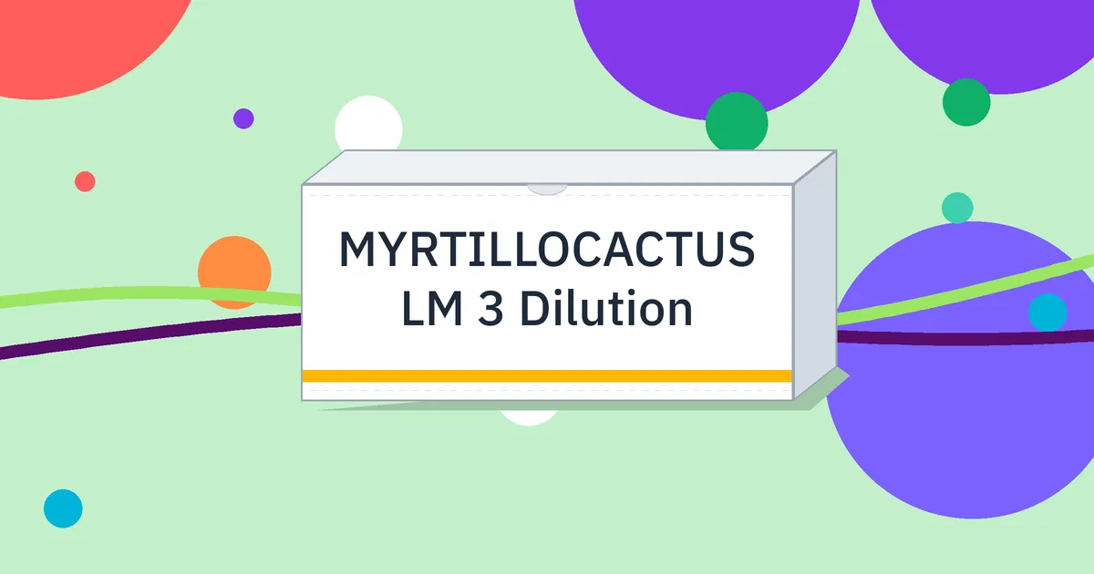 Symbolbild: Packung mit der Aufschrift MYRTILLOCACTUS LM 3 Dilution (PZN 13612911) – Verfügbarkeit und Bezug in Apotheken in Frankfurt am Main