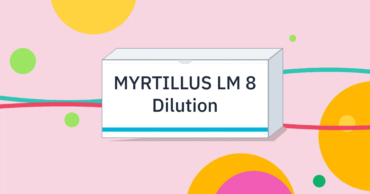 Symbolbild: Packung mit der Aufschrift MYRTILLUS LM 8 Dilution (PZN 13613454) – Verfügbarkeit und Bezug in Apotheken in Frankfurt am Main