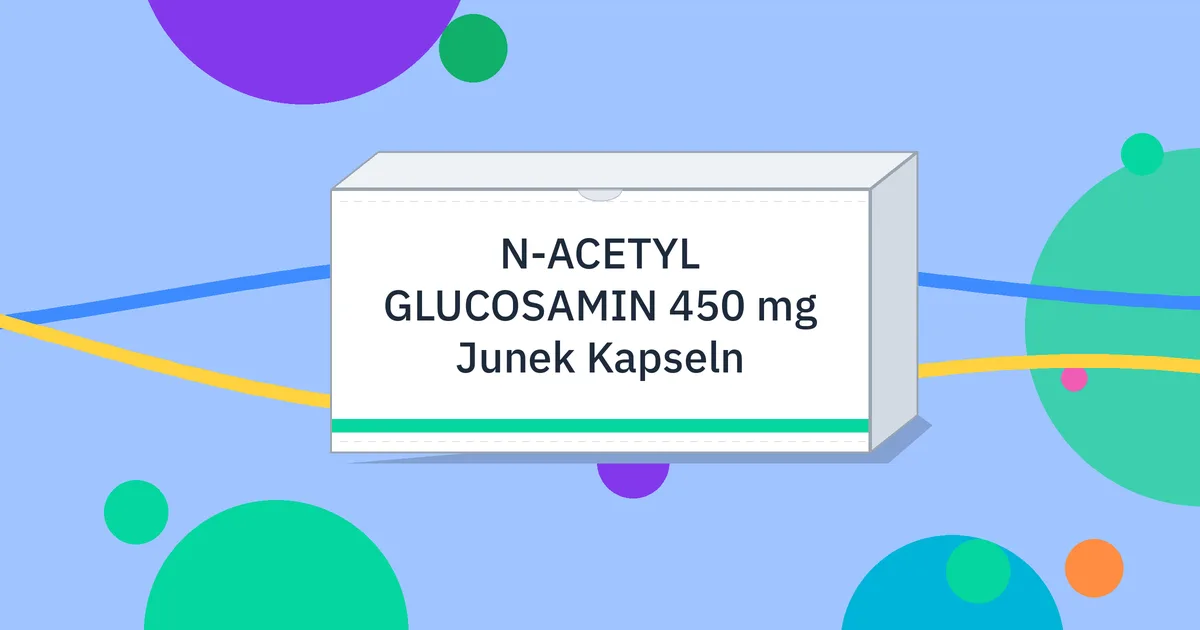 Symbolbild: Packung mit der Aufschrift N-ACETYL GLUCOSAMIN 450 mg Junek Kapseln (PZN 01161610) – Verfügbarkeit und Bezug in Apotheken in Frankfurt am Main