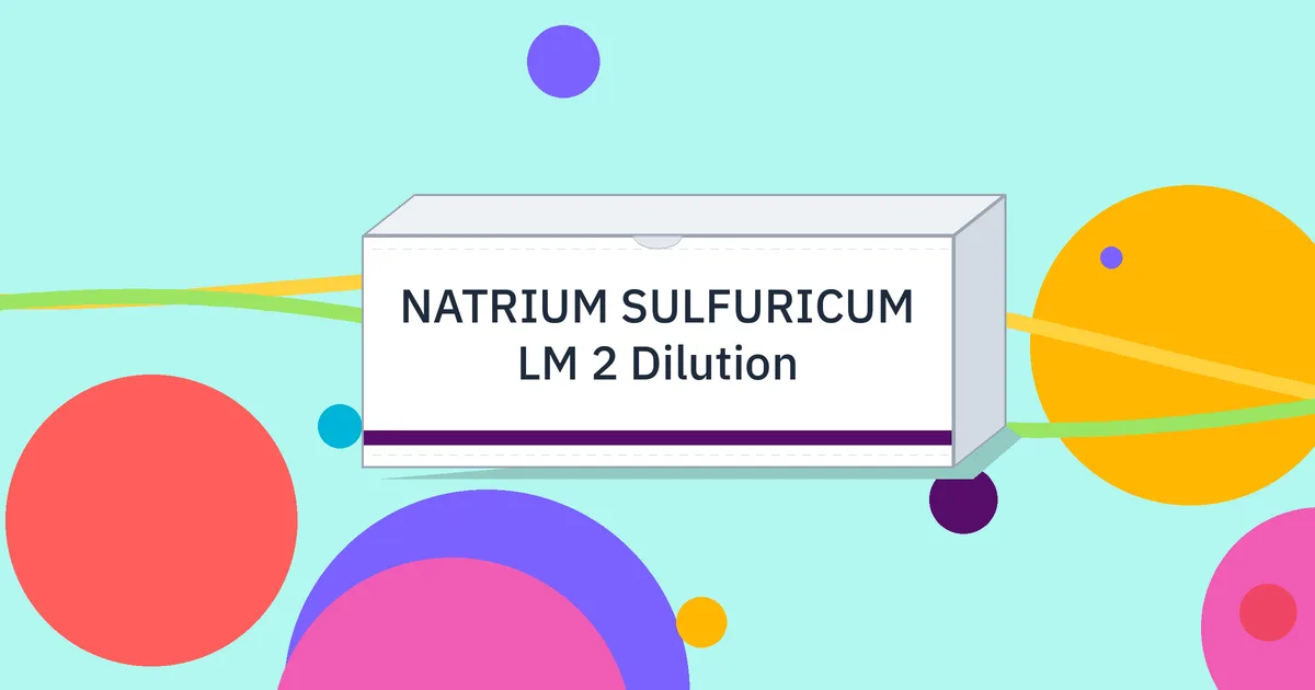 Symbolbild: Packung mit der Aufschrift NATRIUM SULFURICUM LM 2 Dilution (PZN 12967144) – Verfügbarkeit und Bezug in Apotheken in Frankfurt am Main