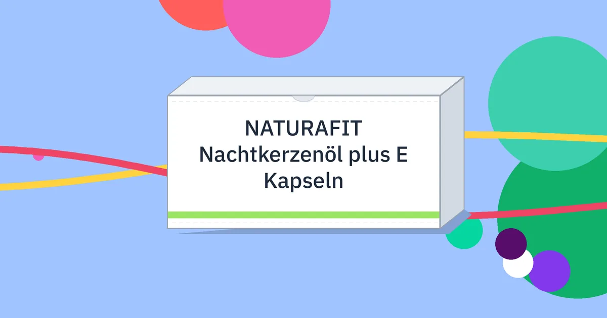 Symbolbild: Packung mit der Aufschrift NATURAFIT Nachtkerzenöl plus E Kapseln (PZN 08921165) – Verfügbarkeit und Bezug in Apotheken in Frankfurt am Main