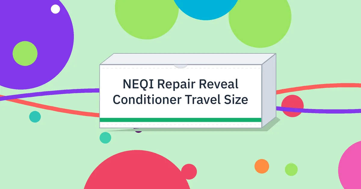 Symbolbild: Packung mit der Aufschrift NEQI Repair Reveal Conditioner Travel Size (PZN 20159292) – Verfügbarkeit und Bezug in Apotheken in Frankfurt am Main