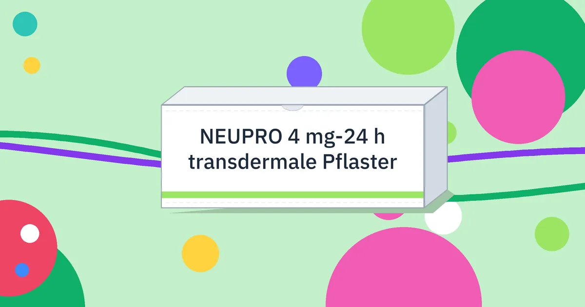 Symbolbild: Packung mit der Aufschrift NEUPRO 4 mg-24 h transdermale Pflaster (PZN 15237937) – Verfügbarkeit und Bezug in Apotheken in Frankfurt am Main