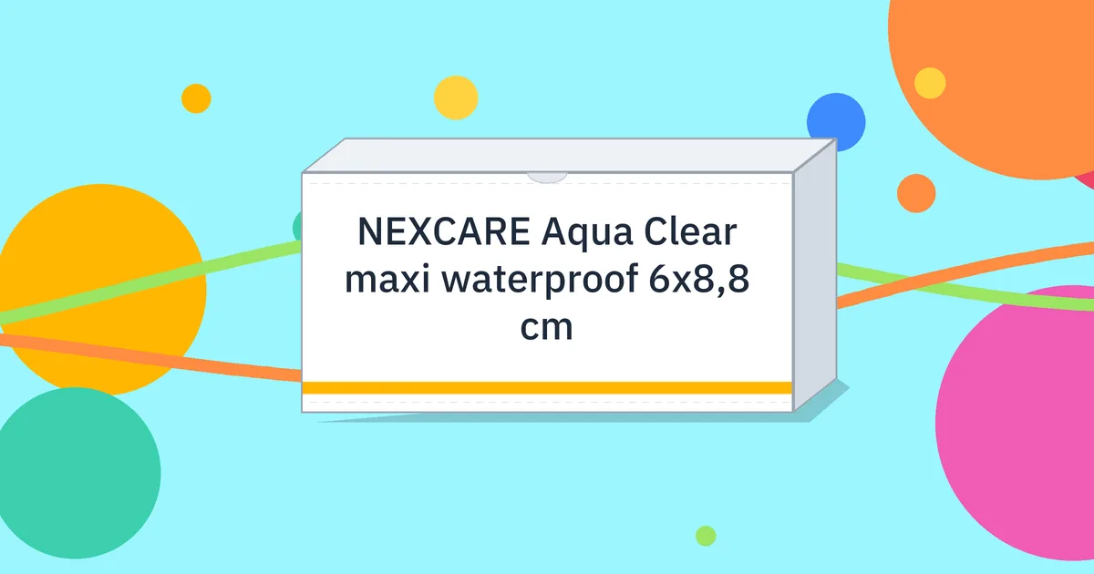 Symbolbild: Packung mit der Aufschrift NEXCARE Aqua Clear maxi waterproof 6x8,8 cm (PZN 16789923) – Verfügbarkeit und Bezug in Apotheken in Frankfurt am Main
