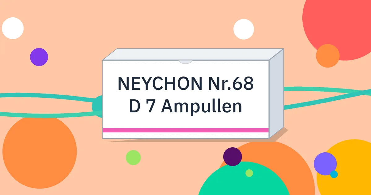 Symbolbild: Packung mit der Aufschrift NEYCHON Nr.68 D 7 Ampullen (PZN 06487262) – Verfügbarkeit und Bezug in Apotheken in Frankfurt am Main