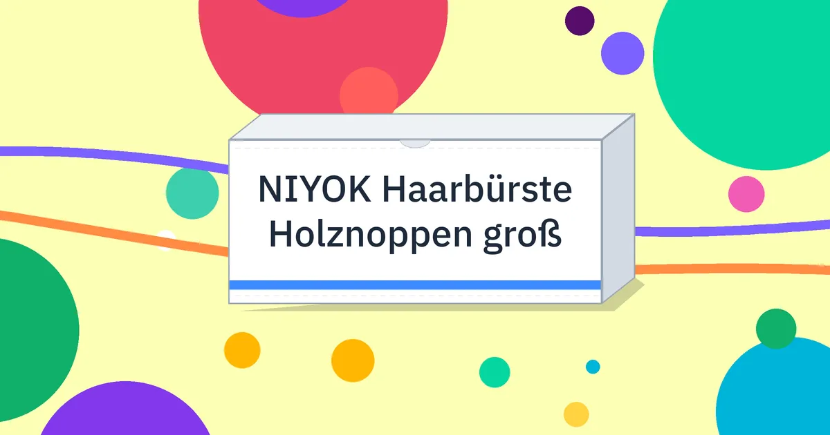 Symbolbild: Packung mit der Aufschrift NIYOK Haarbürste Holznoppen groß (PZN 19541773) – Verfügbarkeit und Bezug in Apotheken in Frankfurt am Main
