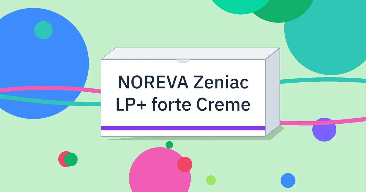 Symbolbild: Packung mit der Aufschrift NOREVA Zeniac LP+ forte Creme (PZN 18451909) – Verfügbarkeit und Bezug in Apotheken in Frankfurt am Main