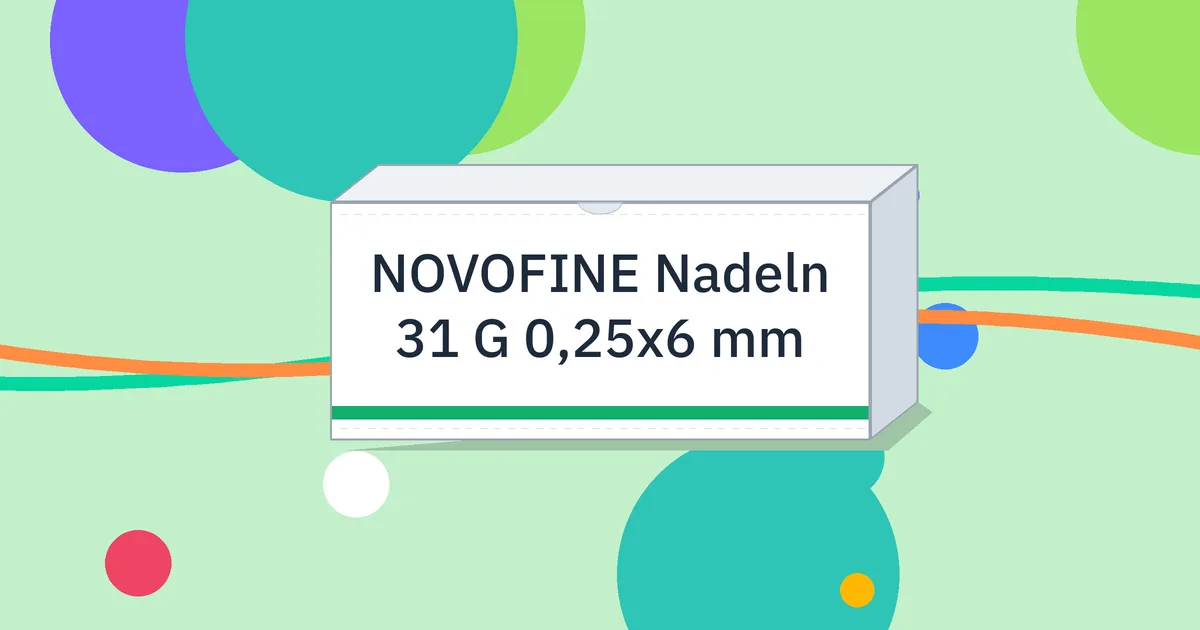 Symbolbild: Packung mit der Aufschrift NOVOFINE Nadeln 31 G 0,25x6 mm (PZN 10252286) – Verfügbarkeit und Bezug in Apotheken in Frankfurt am Main