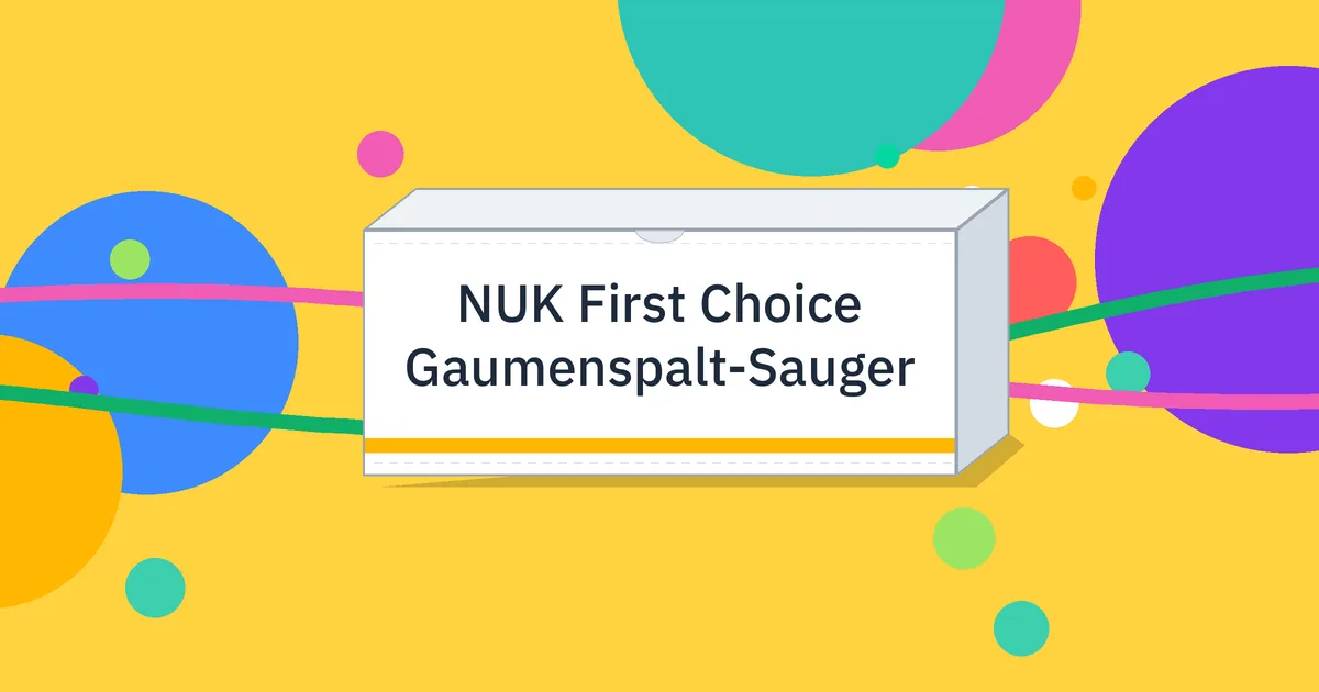 Symbolbild: Packung mit der Aufschrift NUK First Choice Gaumenspalt-Sauger (PZN 13883716) – Verfügbarkeit und Bezug in Apotheken in Frankfurt am Main