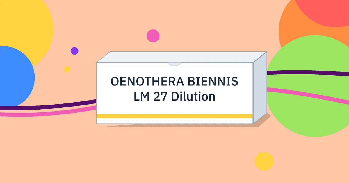 Symbolbild: Packung mit der Aufschrift OENOTHERA BIENNIS LM 27 Dilution (PZN 13623004) – Verfügbarkeit und Bezug in Apotheken in Frankfurt am Main