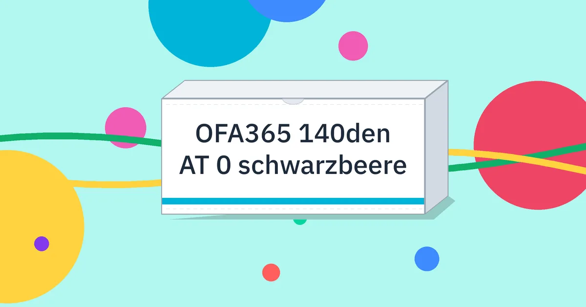Symbolbild: Packung mit der Aufschrift OFA365 140den AT 0 schwarzbeere (PZN 16723143) – Verfügbarkeit und Bezug in Apotheken in Frankfurt am Main