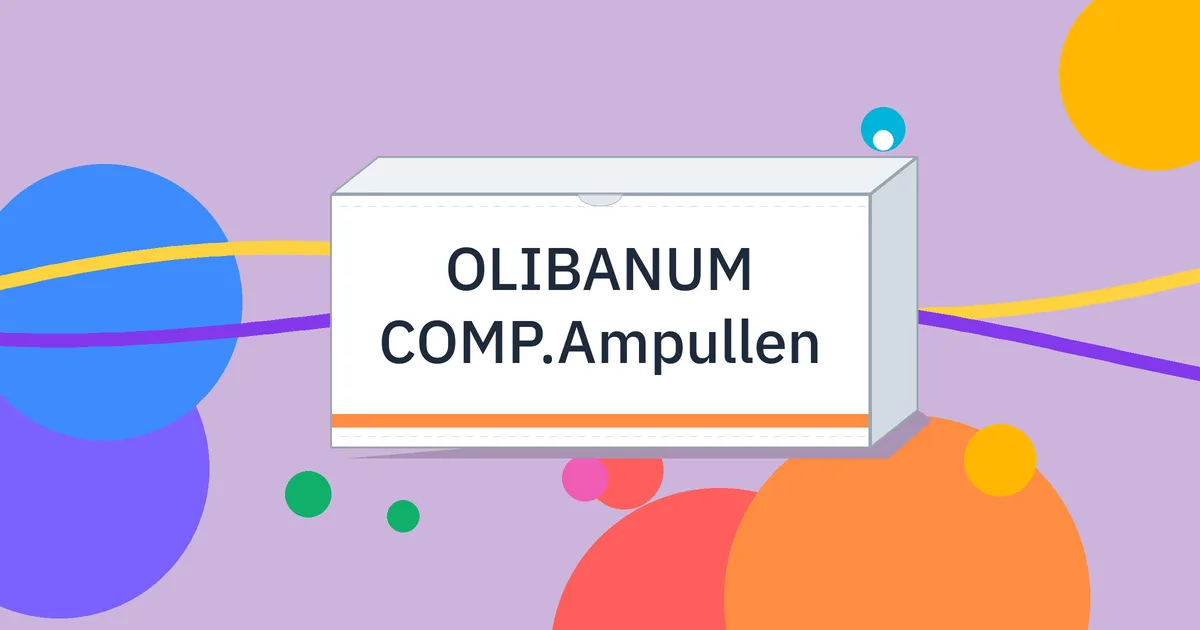Symbolbild: Packung mit der Aufschrift OLIBANUM COMP.Ampullen (PZN 01624725) – Verfügbarkeit und Bezug in Apotheken in Frankfurt am Main
