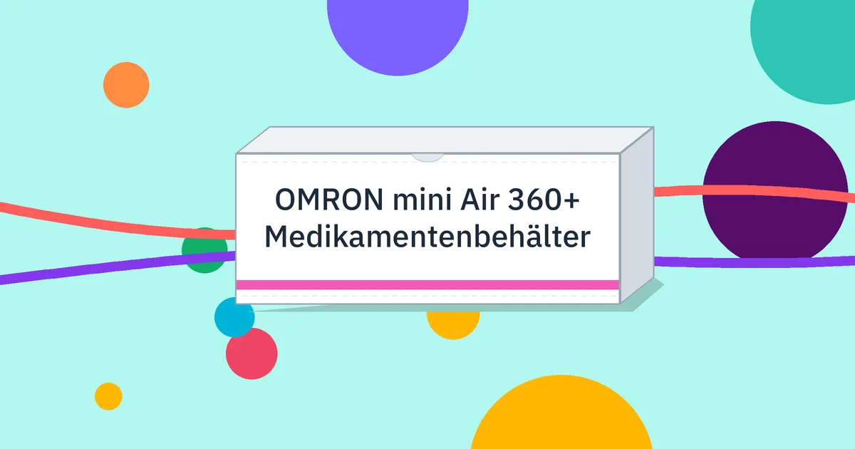 Symbolbild: Packung mit der Aufschrift OMRON mini Air 360+ Medikamentenbehälter (PZN 19691900) – Verfügbarkeit und Bezug in Apotheken in Frankfurt am Main