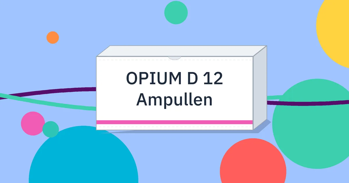 Symbolbild: Packung mit der Aufschrift OPIUM D 12 Ampullen (PZN 11707524) – Verfügbarkeit und Bezug in Apotheken in Frankfurt am Main