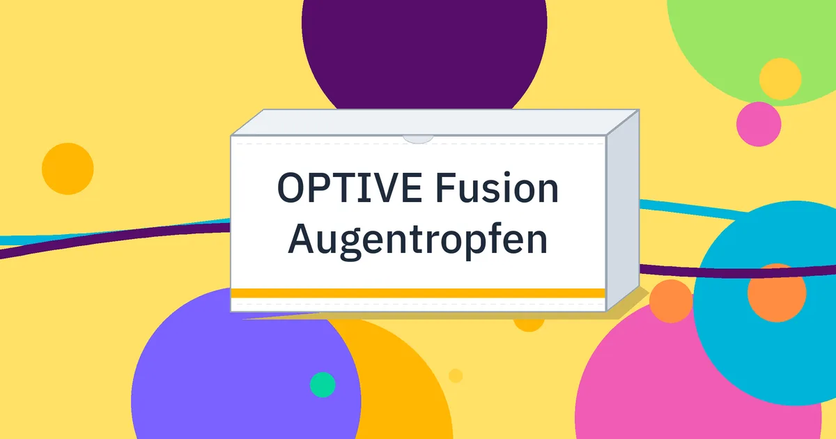 Symbolbild: Packung mit der Aufschrift OPTIVE Fusion Augentropfen (PZN 10124938) – Verfügbarkeit und Bezug in Apotheken in Frankfurt am Main