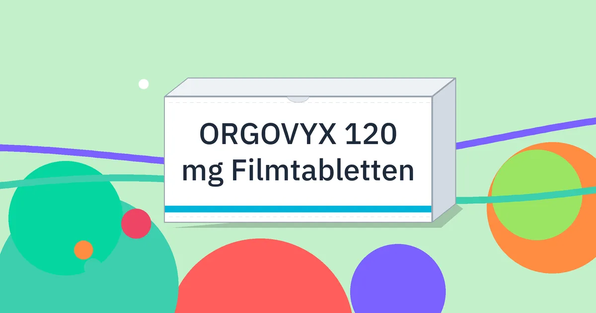 Symbolbild: Packung mit der Aufschrift ORGOVYX 120 mg Filmtabletten (PZN 18191779) – Verfügbarkeit und Bezug in Apotheken in Frankfurt am Main