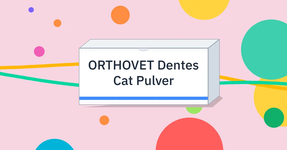 Symbolbild: Packung mit der Aufschrift ORTHOVET Dentes Cat Pulver (PZN 14320116) – Verfügbarkeit und Bezug in Apotheken in Frankfurt am Main
