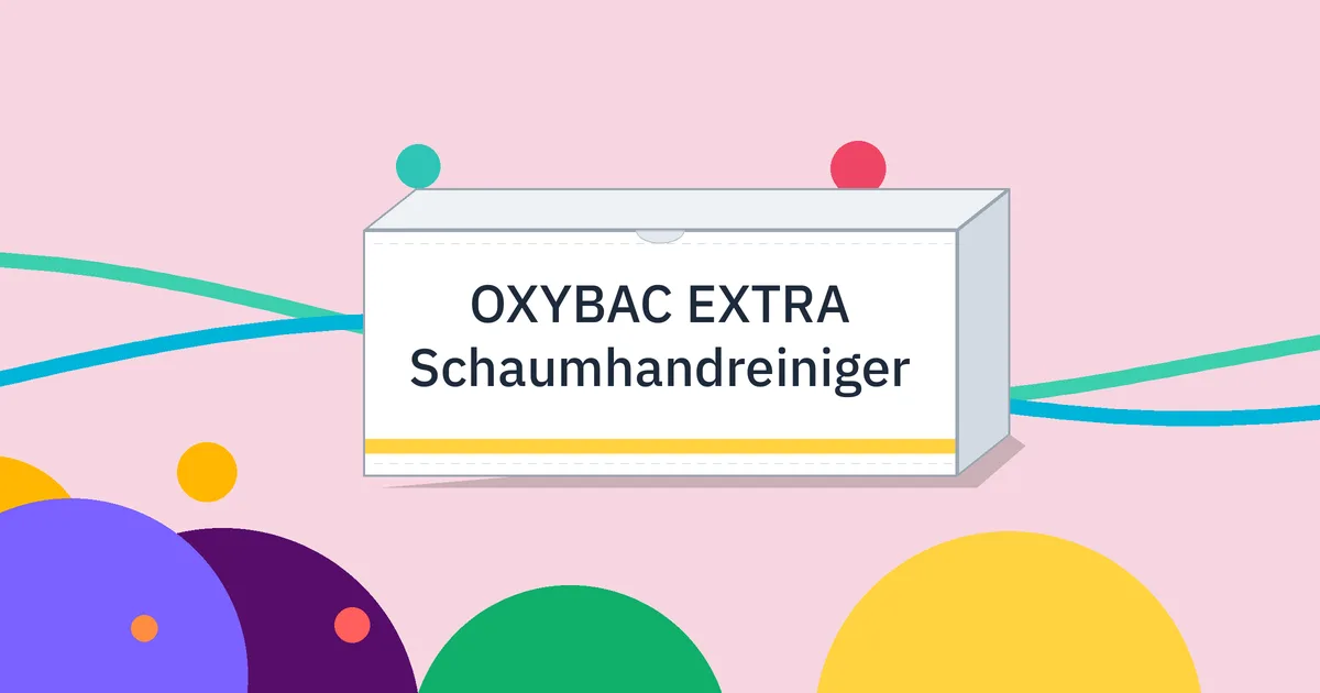 Symbolbild: Packung mit der Aufschrift OXYBAC EXTRA Schaumhandreiniger (PZN 17980617) – Verfügbarkeit und Bezug in Apotheken in Frankfurt am Main