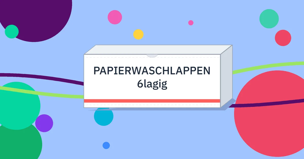 Symbolbild: Packung mit der Aufschrift PAPIERWASCHLAPPEN 6lagig (PZN 06466774) – Verfügbarkeit und Bezug in Apotheken in Frankfurt am Main